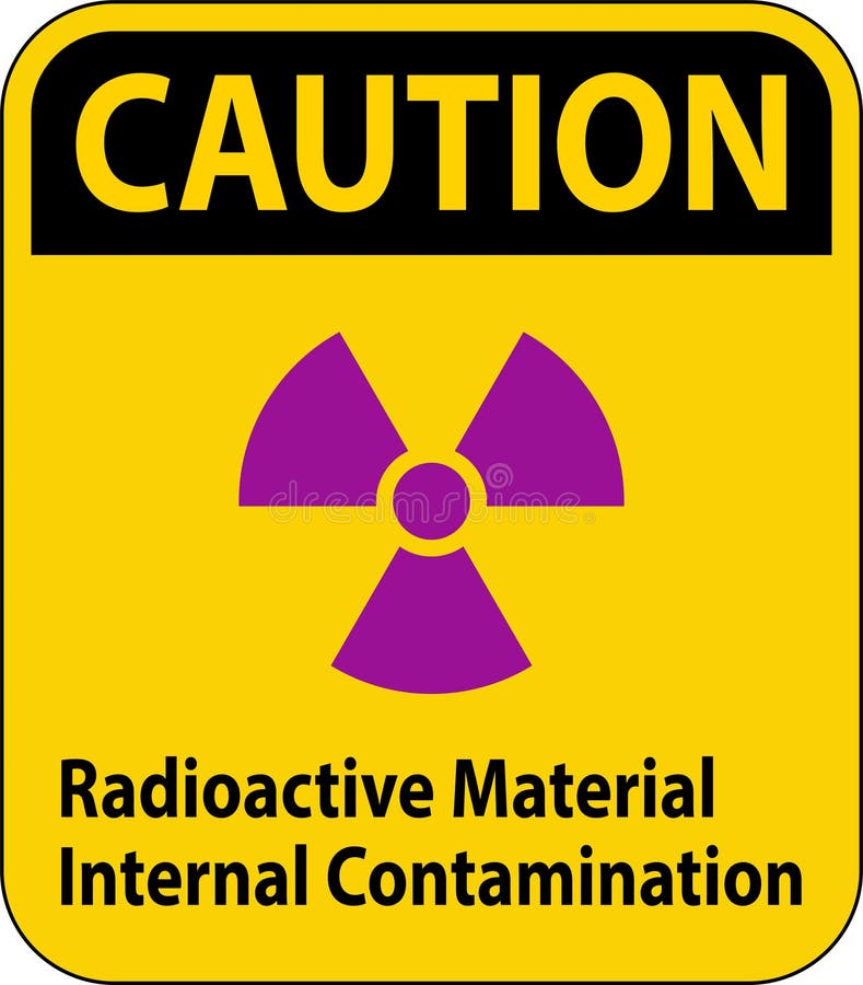 Caution Radiation Sign Radioactive Material Internal Contamination ...