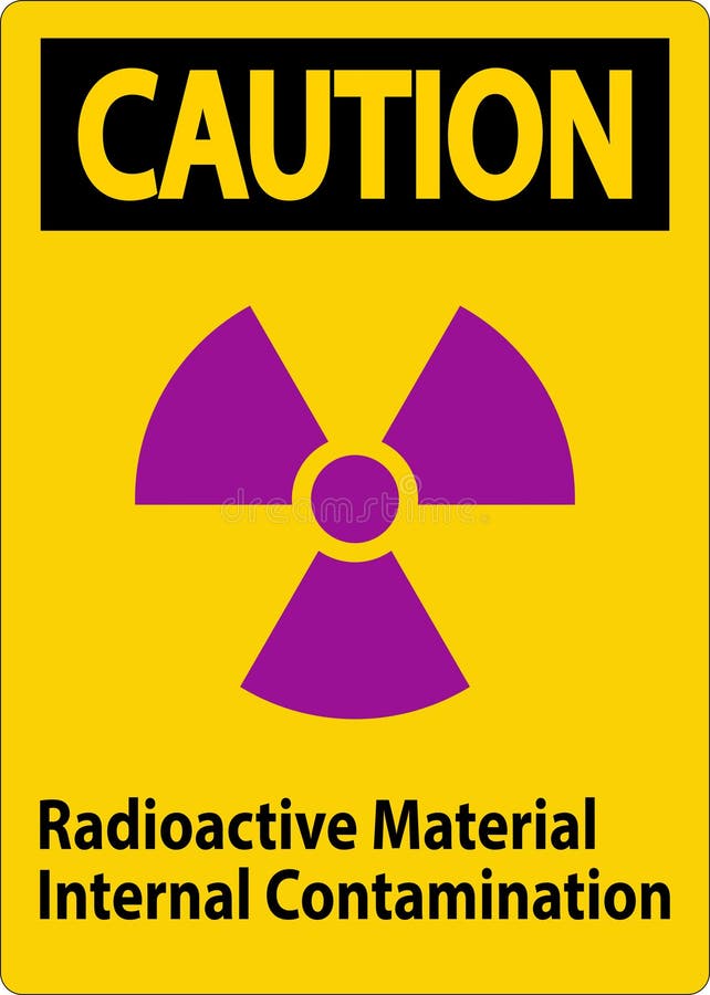 Caution Radiation Sign Radioactive Material Internal Contamination ...