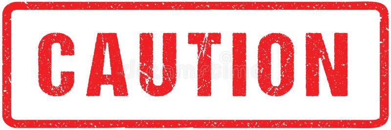 Caution Red Seal Rough Letters Isolated on White. Red Ink Grunge Rubber ...