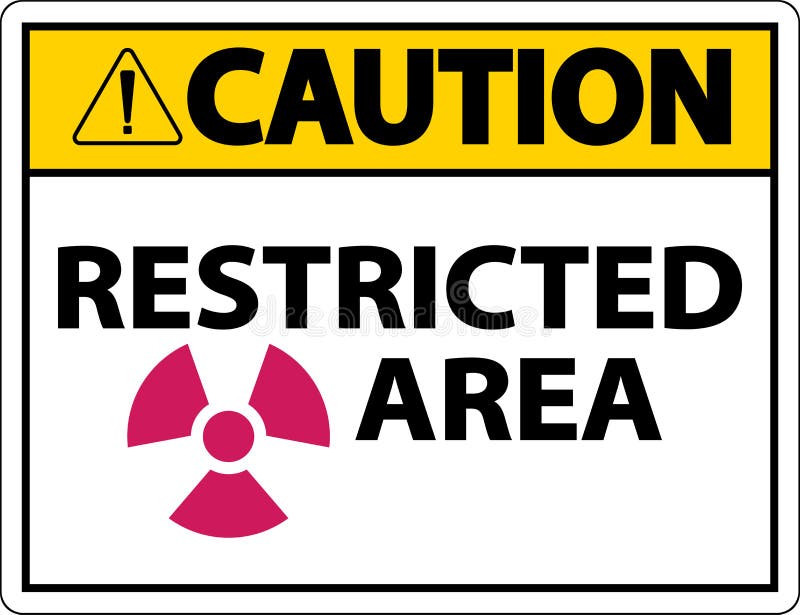 Caution Restricted Area Sign on White Background Stock Vector ...