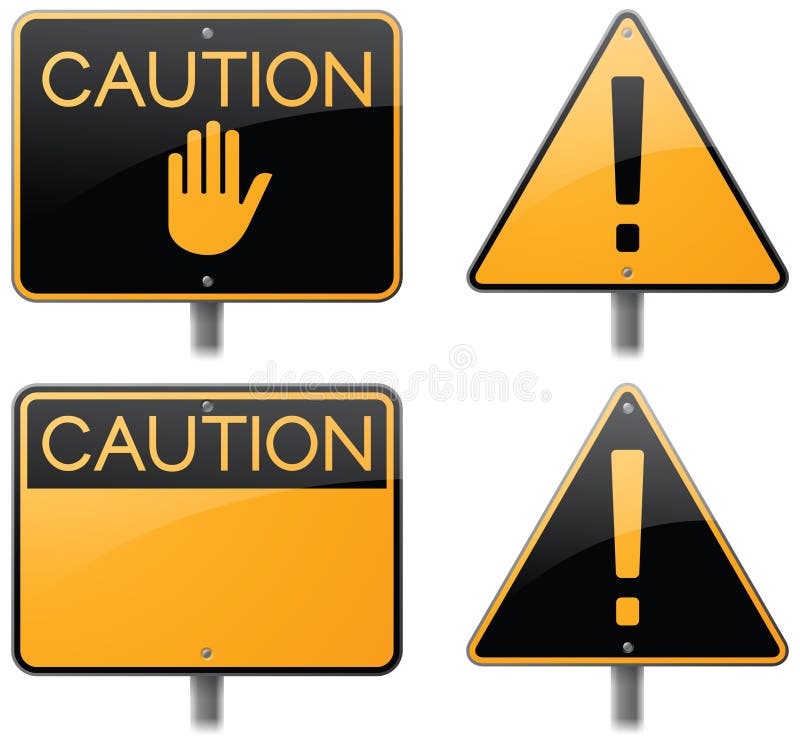 Caution Road Signs stock vector. Illustration of information - 32212157