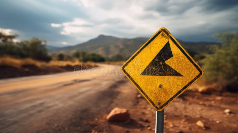 Caution road symbol stock illustration. Illustration of bend - 340039022