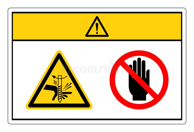 Caution Rotating Cutting Hazard Do Not Touch Symbol Sign, Vector ...