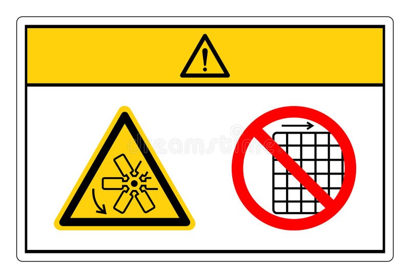Caution Rotating Fan Blade Do Not Remove Guard Symbol Sign, Vector ...