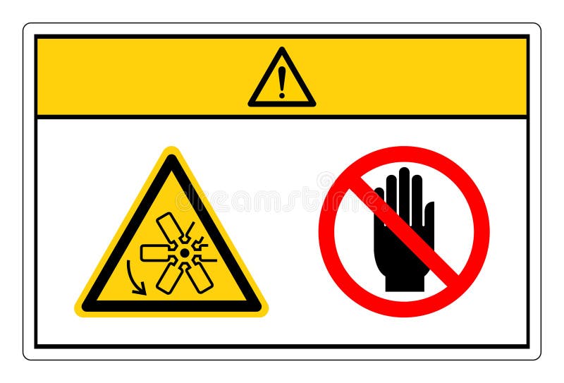 Caution Rotating Fan Blade Do Not Touch Symbol Sign, Vector ...