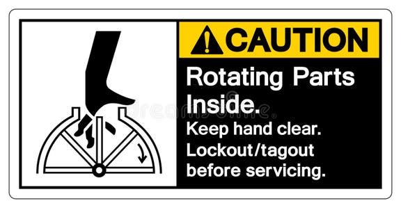 Caution Rotating Part Inside Keep Hand Clear Symbol Sign, Vector ...