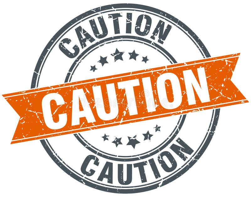 Caution Round Ribbon Isolated Label. Caution Sign Stock Vector ...