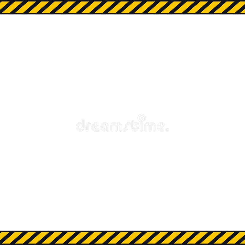 Caution Safety Banner. Black Yellow White Striped Banner. Vector ...