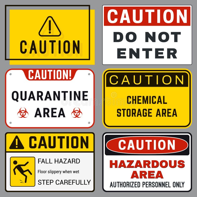 Caution. Safety Blank Labels with Ability To Replace Text You Need ...