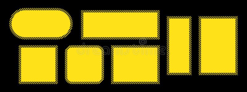 Caution Safety Frame Set with Yellow and Black Tape. Warning Tape ...
