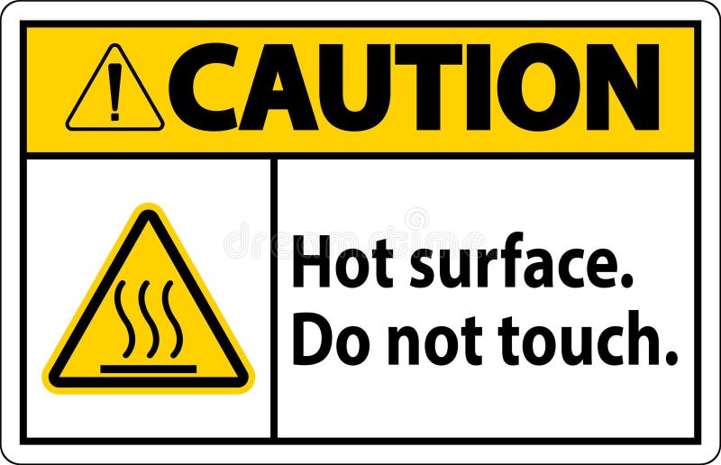 Caution Safety Label Hot Surface, Do Not Touch Stock Vector ...