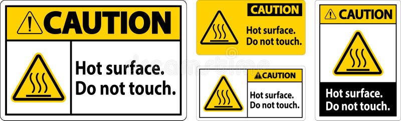 Caution Safety Label Hot Surface, Do Not Touch Stock Vector - Illustration of design, industry ...