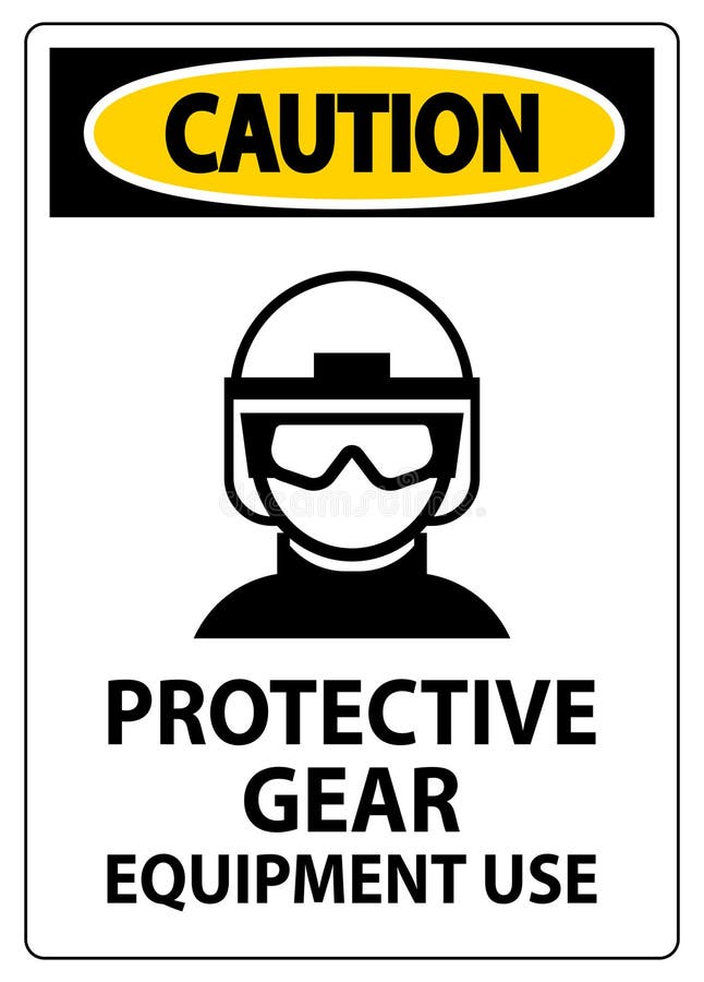 Caution Safety or Protective Gear and Equipment Use Stock Vector ...