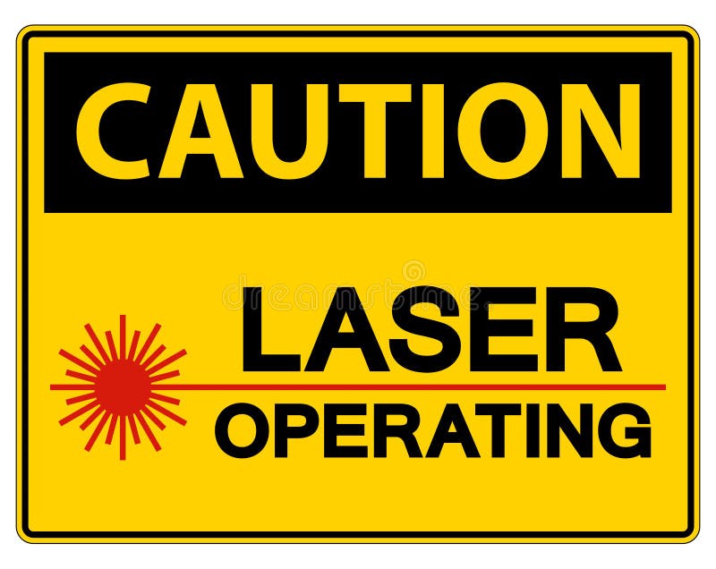 Caution Safety Sign Laser Operating on White Background Stock Vector ...