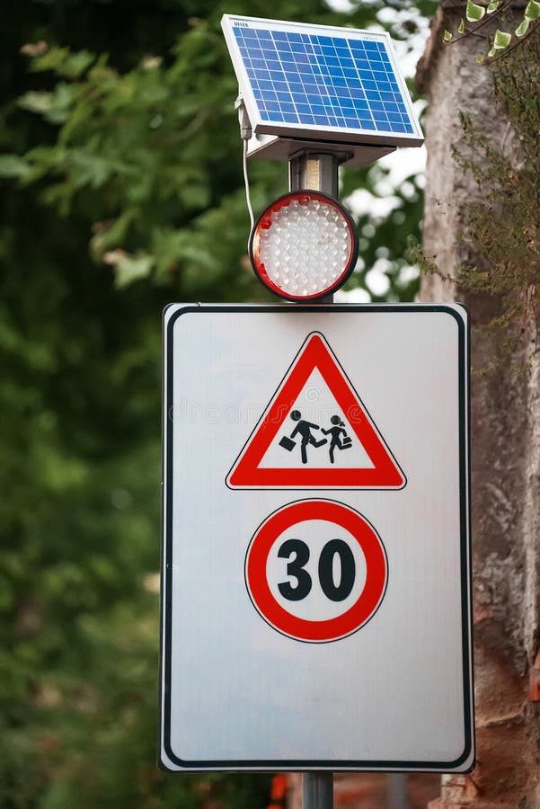 Caution school sign stock photo. Image of crossing, hazard - 267446812