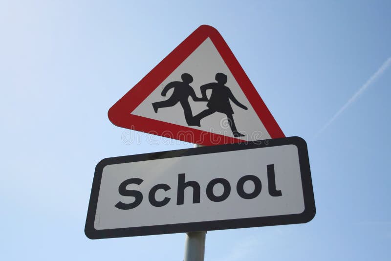 Caution school sign stock image. Image of caution, triangle - 727475