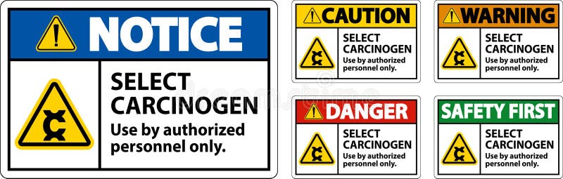 Caution Select Carcinogen Label on White Background Stock Vector ...