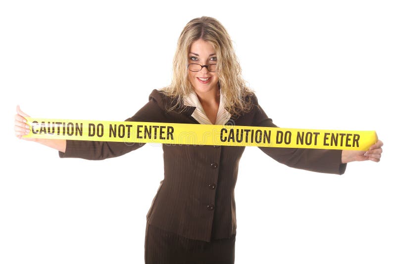 Caution - woman stock image. Image of company, colleague - 3592123