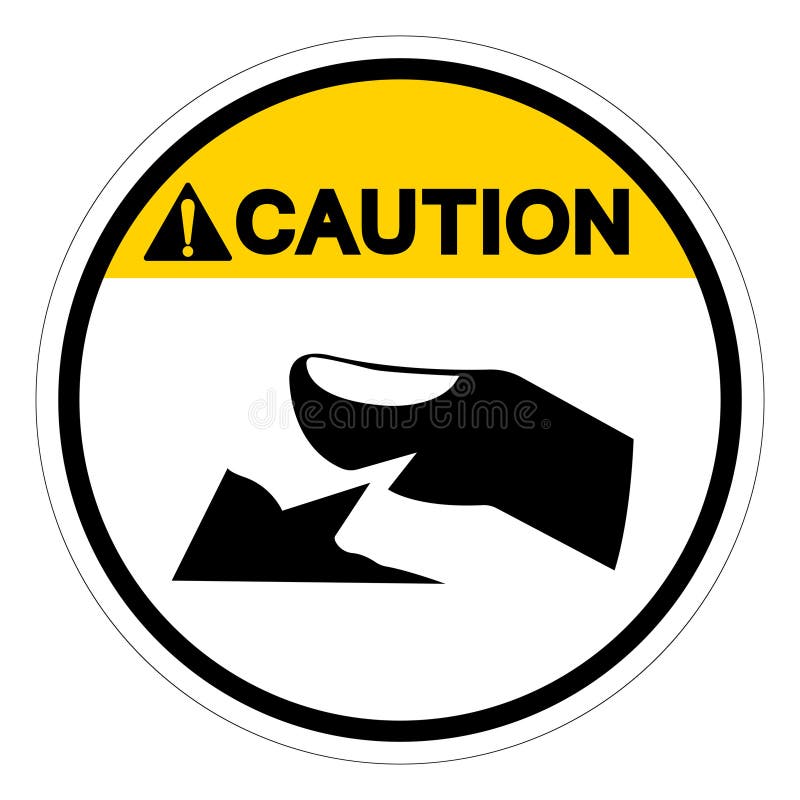 Caution Sharp Edge of Finger Hazard Symbol Sign, Vector Illustration ...