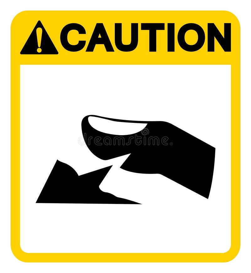 Caution Sharp Edge of Finger Hazard Symbol Sign, Vector Illustration ...