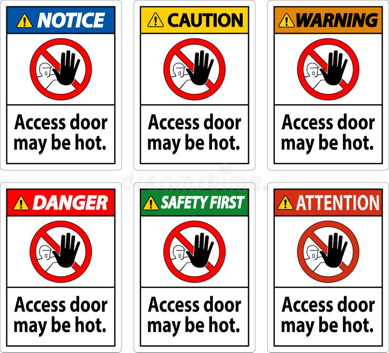 Caution Sign, Caution, Access Door May Be Hot Stock Vector ...