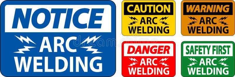 Caution Sign Arc Welding on White Background Stock Vector ...