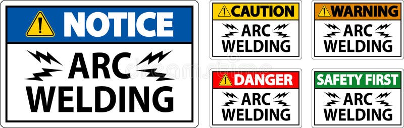 Caution Sign Arc Welding on White Background Stock Vector ...