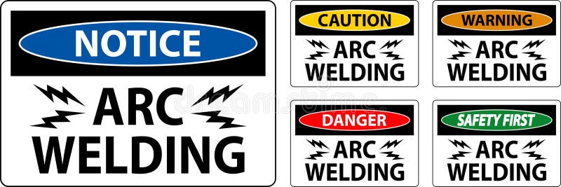 Caution Sign Arc Welding on White Background Stock Vector ...