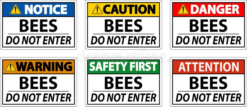 Caution Sign Bees - Do Not Enter Stock Vector - Illustration of flying ...