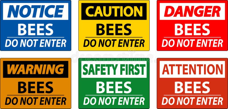 Caution Sign Bees - Do Not Enter Stock Vector - Illustration of body ...