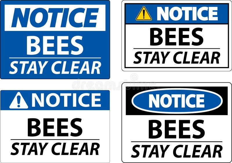 Caution Sign Bees - Stay Clear Stock Vector - Illustration of ...