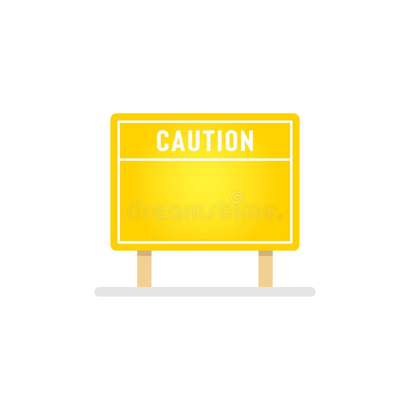 Caution Sign Board Vector Icon Symbol Isolated on White Background ...