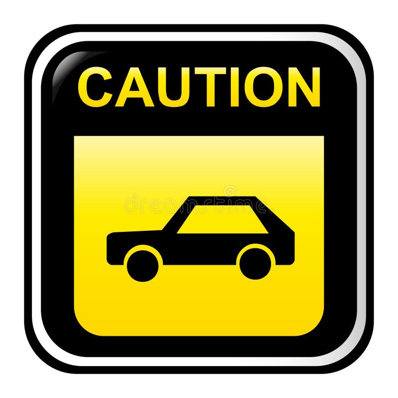 Caution sign - car stock vector. Illustration of safety - 8430110