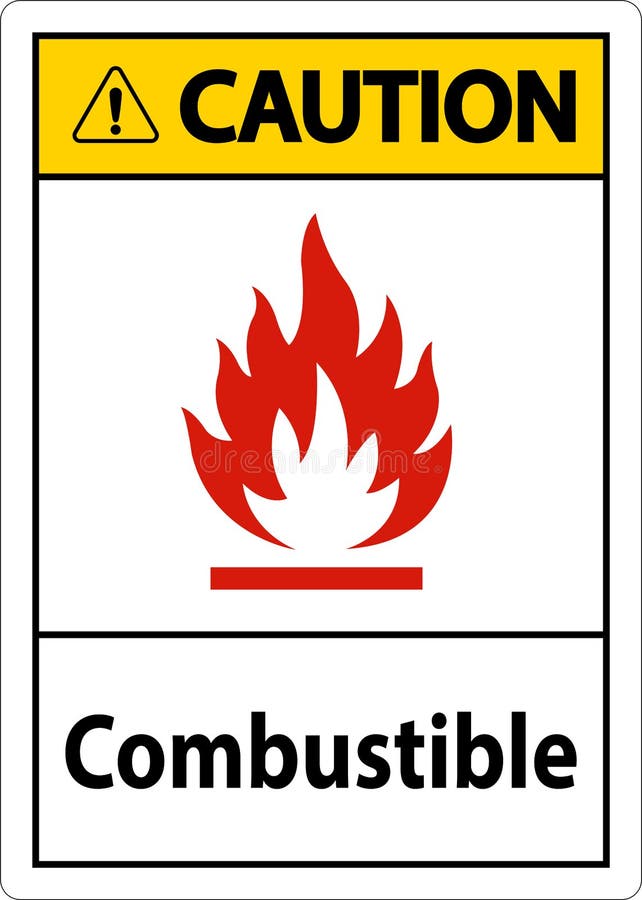 Caution Combustible Symbol Sign, Vector Illustration, Isolate on White ...