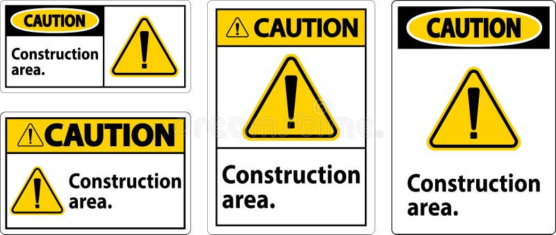 Caution Sign Construction Area Stock Vector - Illustration of forbidden ...