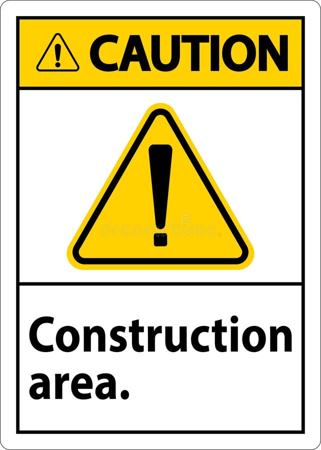 Caution Sign Construction Area Stock Vector - Illustration of ...