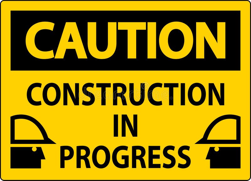 Caution Sign Construction in Progress Stock Vector - Illustration of ...