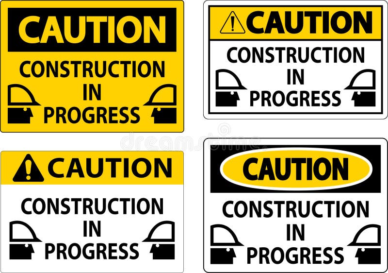 Caution Sign Construction in Progress Stock Vector - Illustration of ...