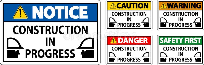 Caution Sign Construction in Progress Stock Vector - Illustration of ...