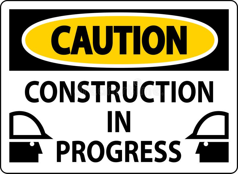Caution Sign Construction in Progress Stock Vector - Illustration of ...