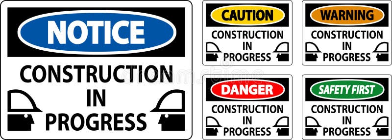 Caution Sign Construction in Progress Stock Vector - Illustration of ...