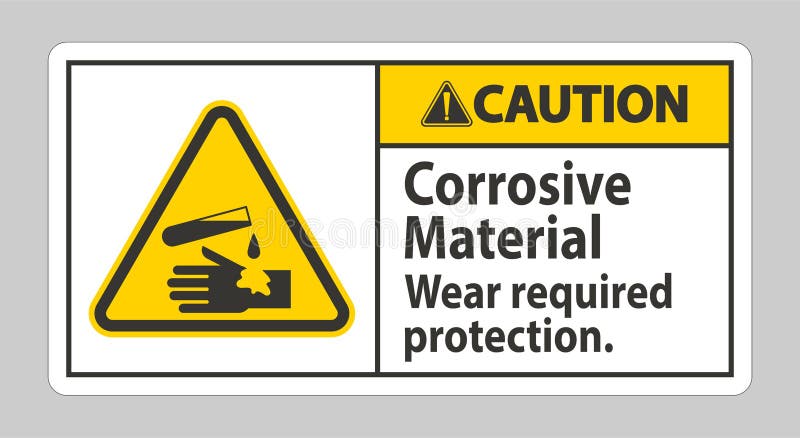 Caution Corrosive Symbol Sign Isolate on White Background,Vector ...