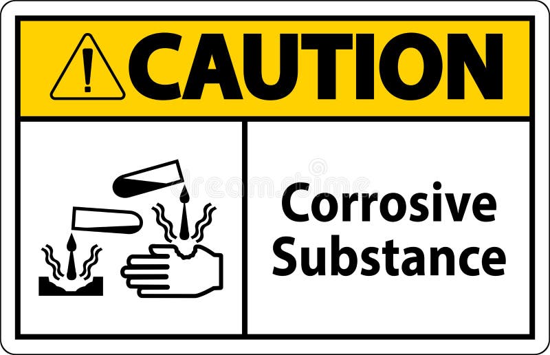 Caution Sign Corrosive Substance on White Background Stock Vector ...