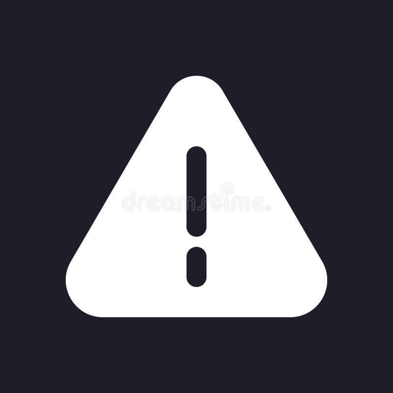 Caution Sign Dark Mode Glyph Ui Icon Stock Vector - Illustration of element, application: 262799126
