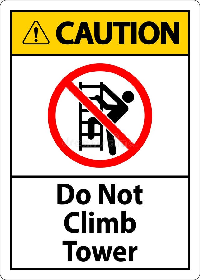 Caution Climb Hazard Symbol Sign Isolate on White Background Stock ...