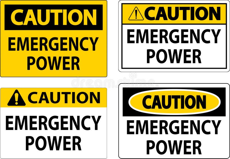 Caution Sign Emergency Power Stock Vector - Illustration of danger ...
