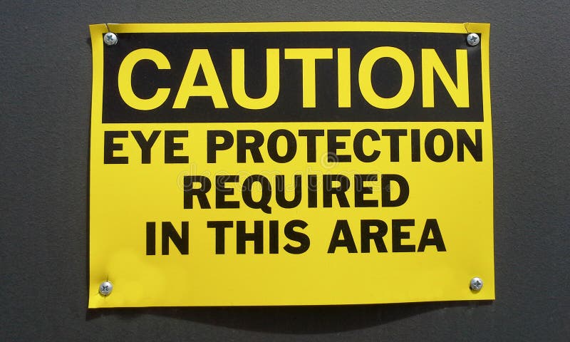 Caution Sign: Eye Protection Stock Image - Image of warning, safe: 39934073