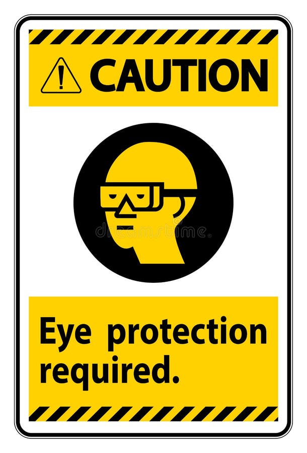 Caution Sign Eye Protection Required Symbol Isolate on White Background ...