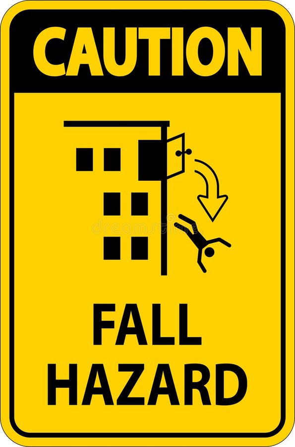 Caution Sign, Fall Hazard stock vector. Illustration of death - 305493177