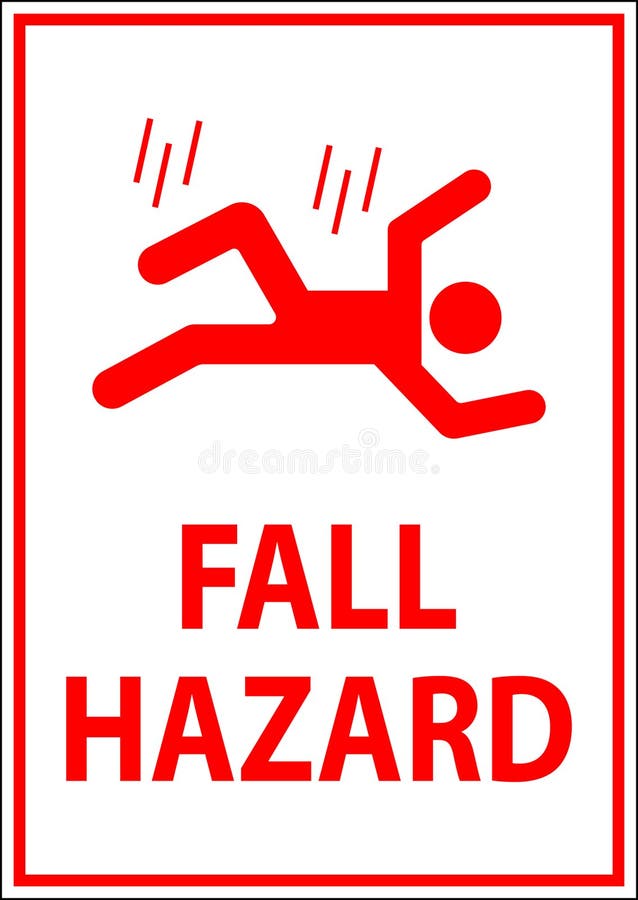 Caution Sign, Fall Hazard stock vector. Illustration of death - 305493345